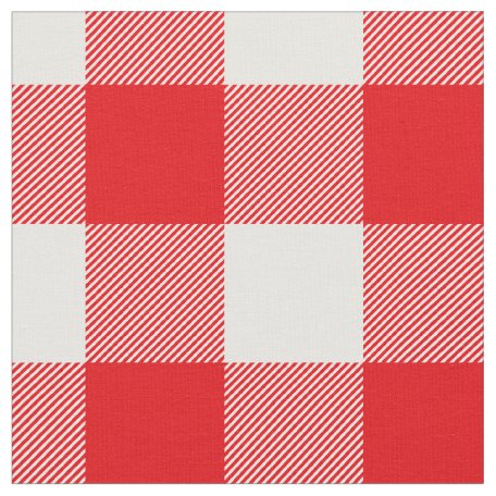 Red and Black Buffalo Check Fabric | Zazzle