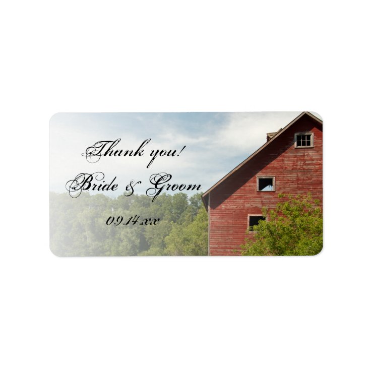 Rustic Red Barn Country Wedding Favor Tag | Zazzle