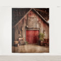 Rustic Red Barn Door Hanging Tapestry | Zazzle