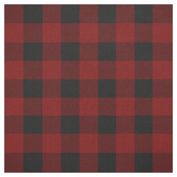 Red and Black Buffalo Check Fabric | Zazzle.com