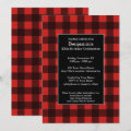 Rustic Red & Black Buffalo Plaid Birthday Party Invitation | Zazzle