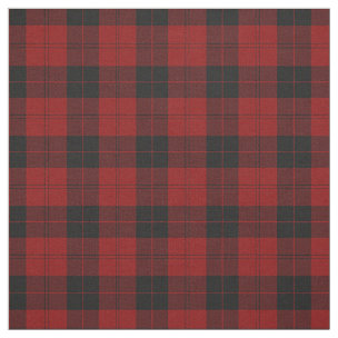 Rustic Red and White Buffalo Check Pattern Fabric | Zazzle