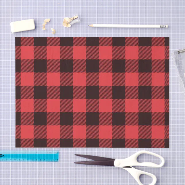 Rustic Red Buffalo Check Plaid Pattern Tissue Paper | Zazzle
