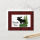 Rustic Red Buffalo Plaid with Moose Thank You Postcard | Zazzle