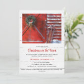 Rustic Red Christmas Barn Holiday Party Invitation | Zazzle