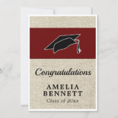 Rustic Red Congratulations Graduate Cap Graduation Card | Zazzle