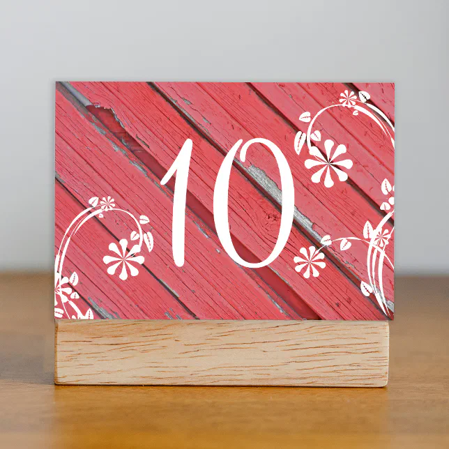 Rustic Red Country Barn Wood Table Numbers | Zazzle