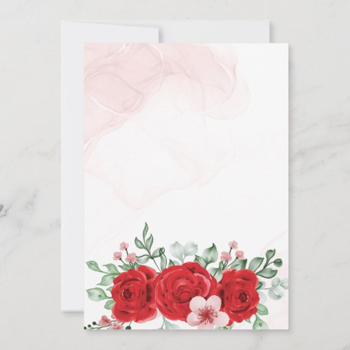 Rustic red floral wedding invitation | Zazzle