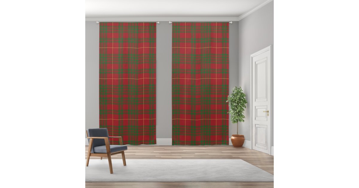 Rustic Red Green Plaid Checkered Tartan Blackout Curtains | Zazzle
