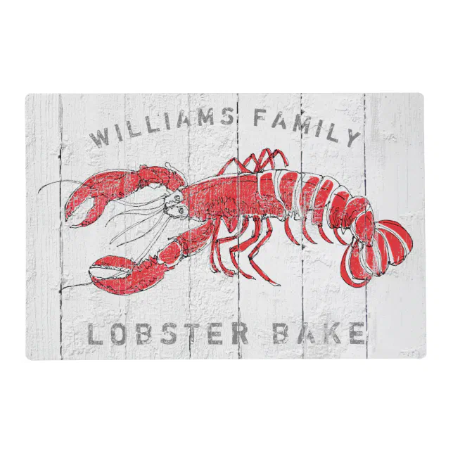 Rustic Red Lobster Back Placemat | Zazzle