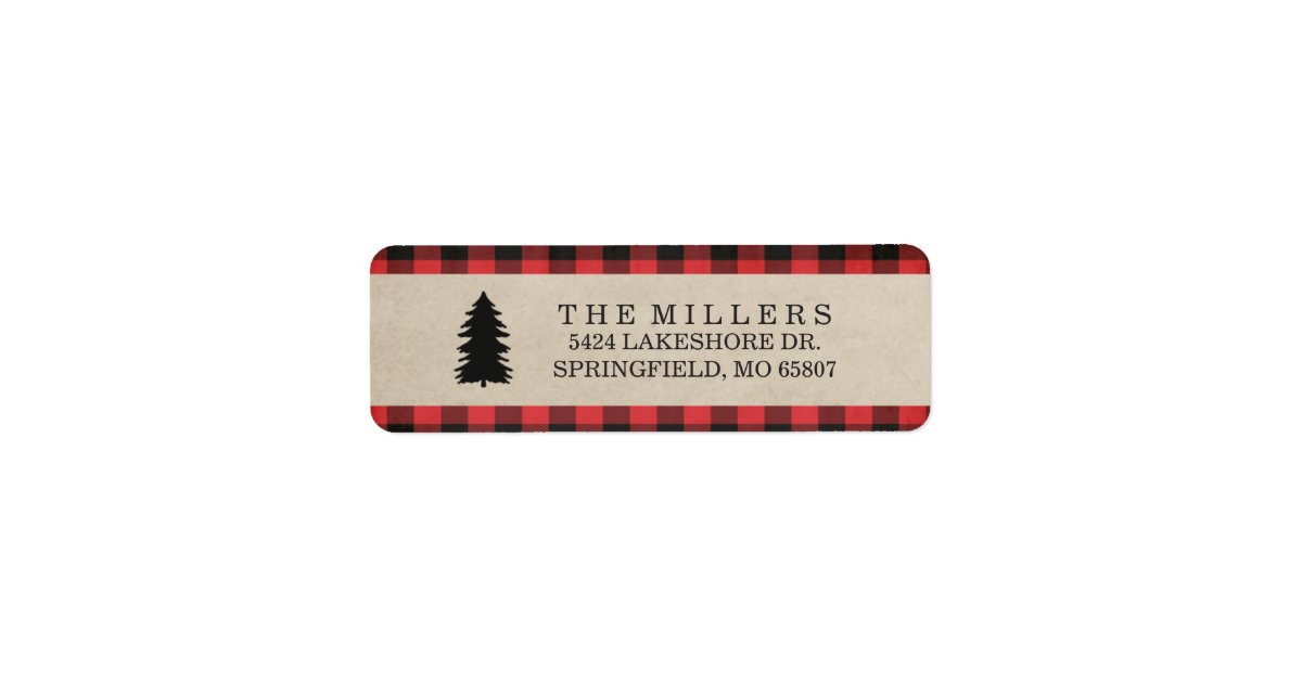 Rustic Red Plaid Holiday Address Labels | Zazzle