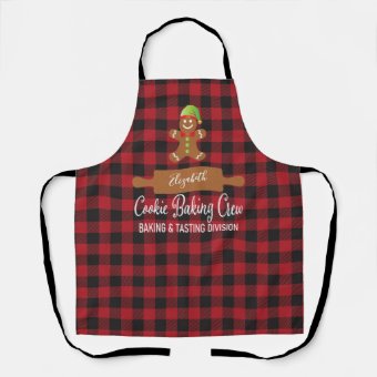 Rustic Red Plaid Holiday Baking Apron | Zazzle