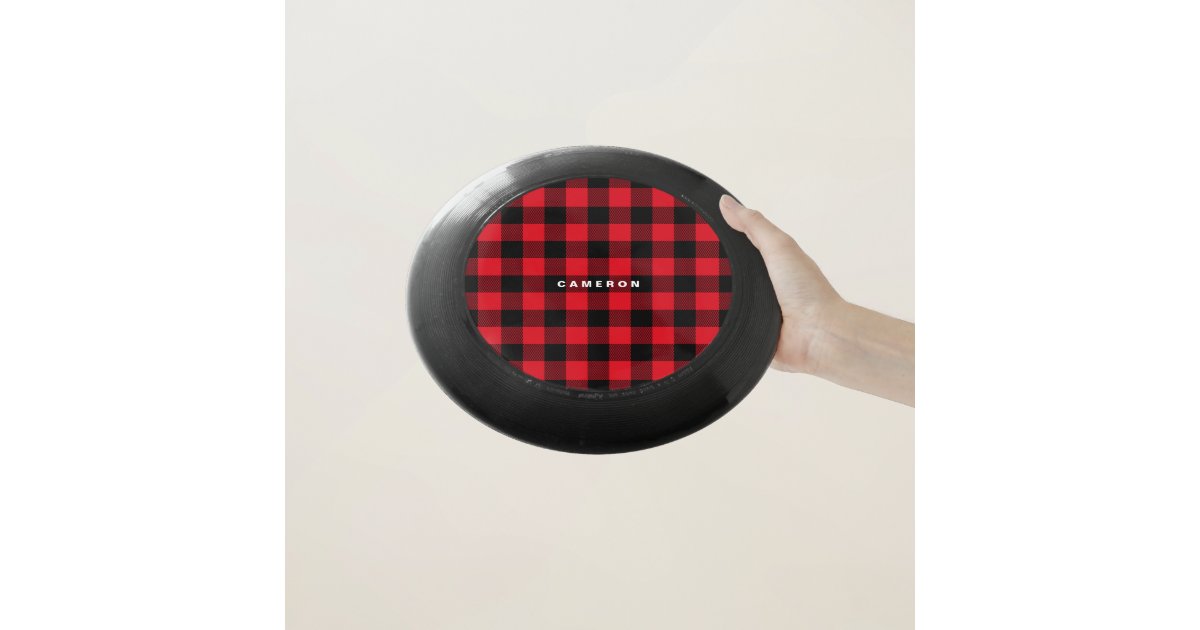 Rustic Red Plaid Pattern Holiday Personalized Wham-O Frisbee | Zazzle