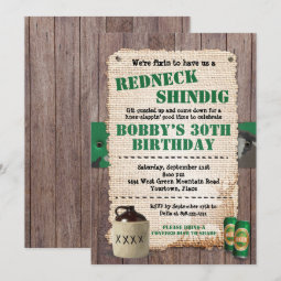 Rustic Redneck Hillbilly Party Invitation | Zazzle
