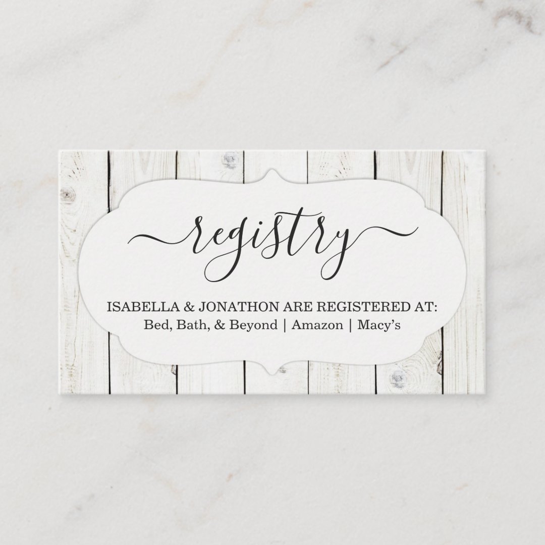 Rustic Registry Insert / Enclosure for Invitation | Zazzle