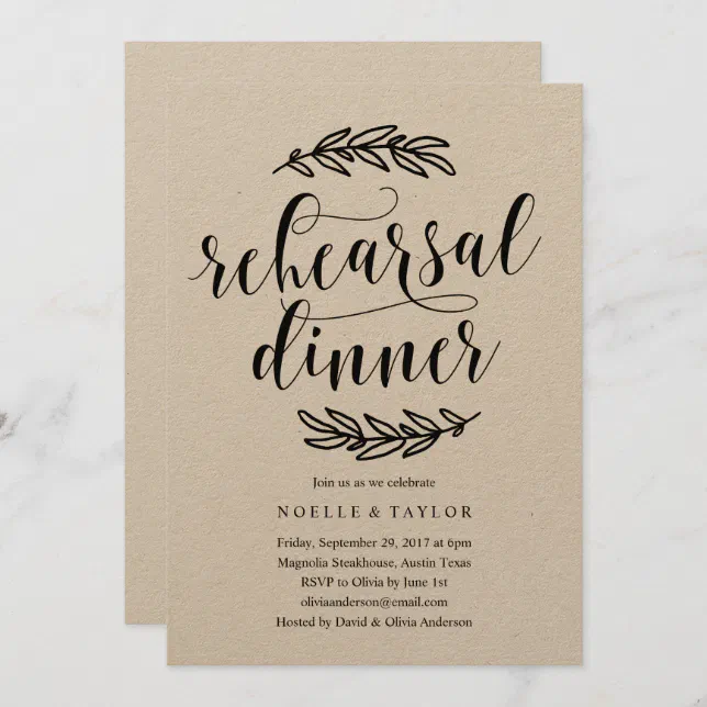 Rustic Rehearsal Dinner Invitation | Zazzle
