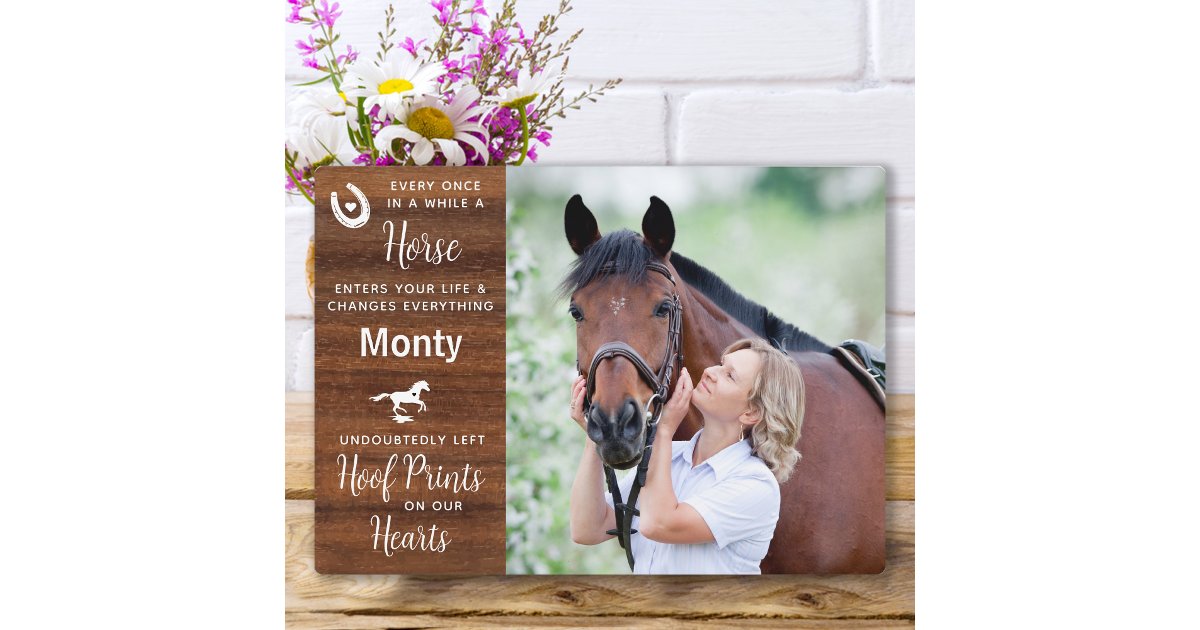 Rustic Remembrance Equine Horse Memorial Plaque | Zazzle