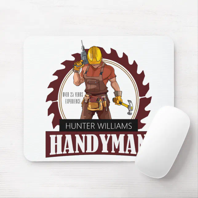Rustic Repairman Construction Handyman Modern Mouse Pad | Zazzle