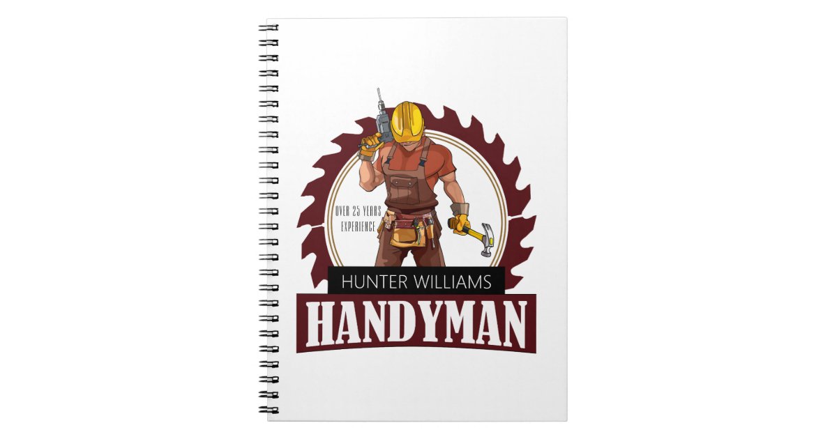 Rustic Repairman Construction Handyman Modern Notebook | Zazzle