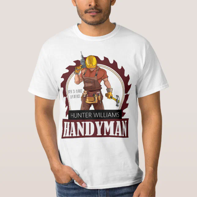 Rustic Repairman Construction Handyman Modern T-Shirt | Zazzle