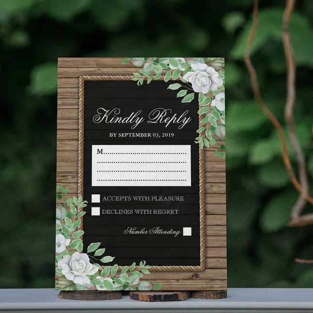 Rustic Response | Organic Greenery Wedding RSVP | Zazzle