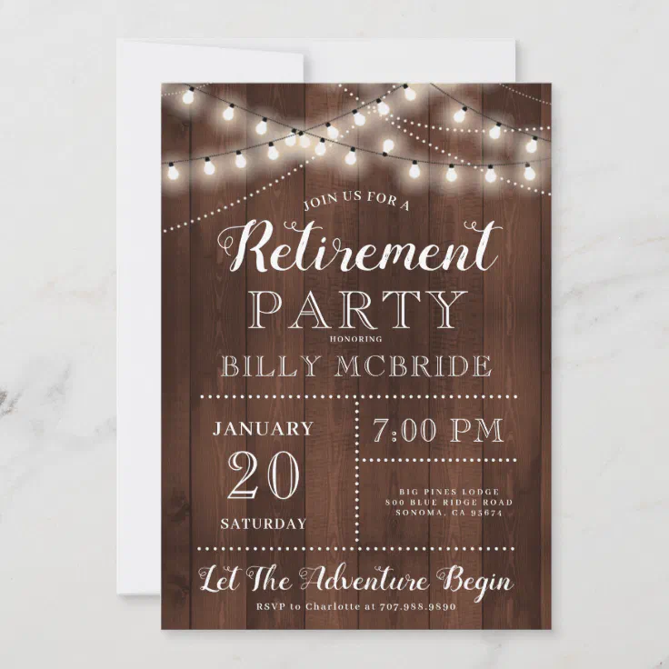 Rustic Retirement Party Invitation | Zazzle
