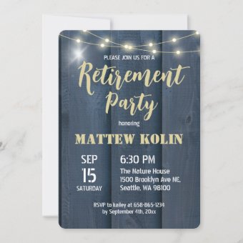 Rustic Retirement Party Vintage Cards Invitations | Zazzle