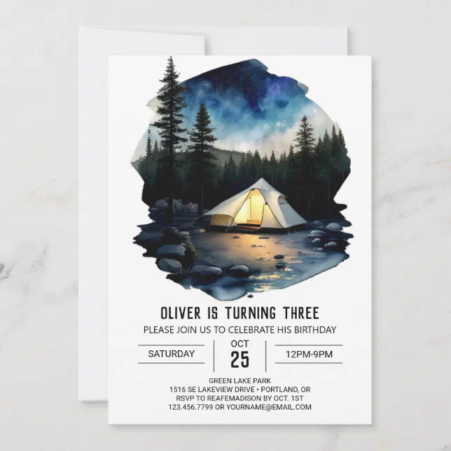 Rustic Retreat Kids' Birthday Invitation | Zazzle