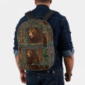 Rustic retro brown bear printed backpack | Zazzle