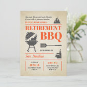 Rustic Retro Retirement BBQ Invitation | Zazzle