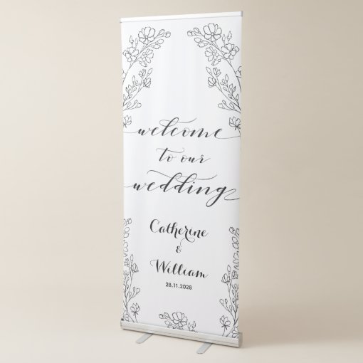 Rustic Reverie Calligraphy Welcome To Our Wedding Retractable Banner ...