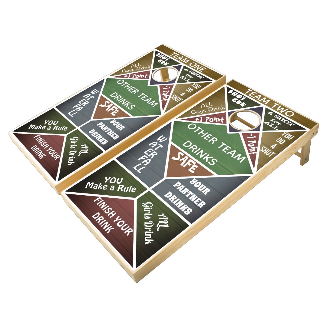 Rustic Rich Colors FUNNY Cornhole Drinking Game | Zazzle