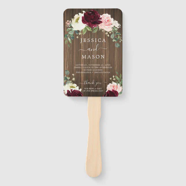 Rustic Romantic Greenery Wedding Program Fan | Zazzle