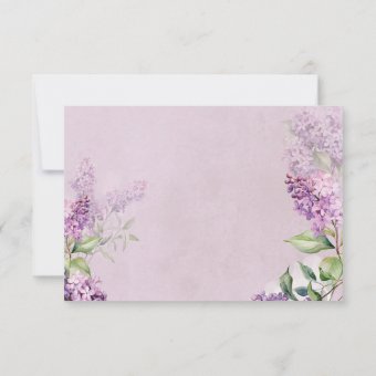 Rustic Romantic Purple & Sage Lilacs Wedding QR RSVP Card | Zazzle