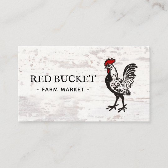 Rustic Rooster Farm Wood Business Card | Zazzle.com