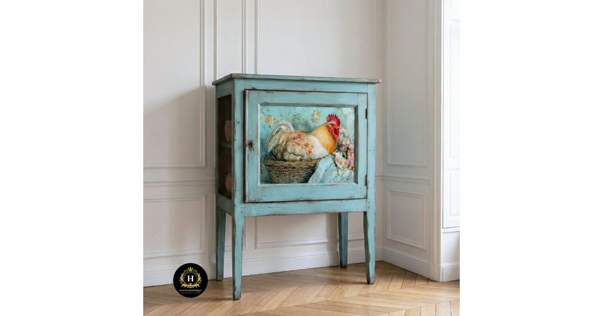 Rustic Rooster Pink Hydrangeas Decoupage Tissue Paper | Zazzle