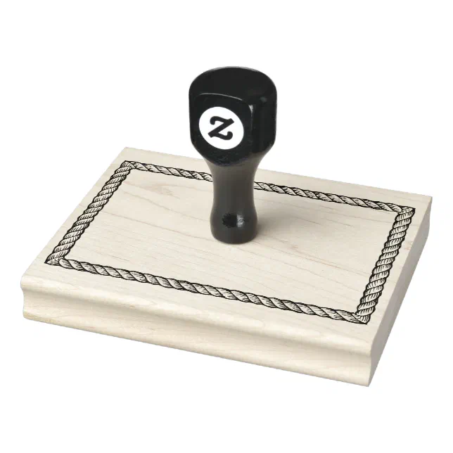 Rustic Rope Simple Rectangular 2x3 Frame Rubber Stamp | Zazzle