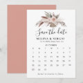 Rustic Rose Gold Floral Save the Date Calendar | Zazzle