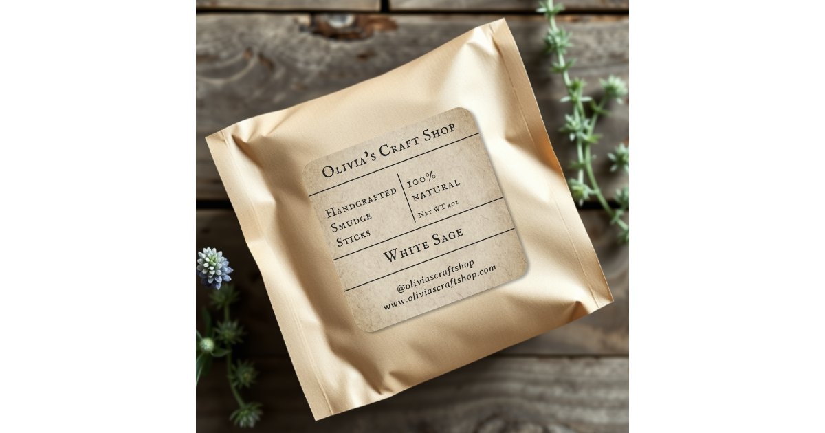 Rustic | Sage Smudge Labels | Zazzle