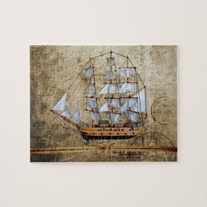 Rustic Sail Ship Jigsaw Puzzle | Zazzle.com