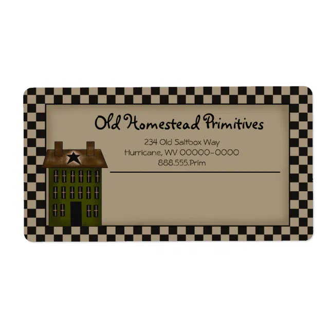 Rustic Saltbox House Custom Business Shipping Label | Zazzle