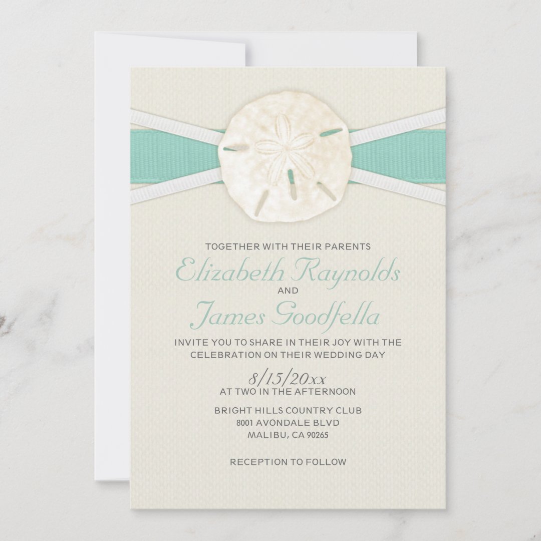 Rustic Sand Dollar Wedding Invitations | Zazzle