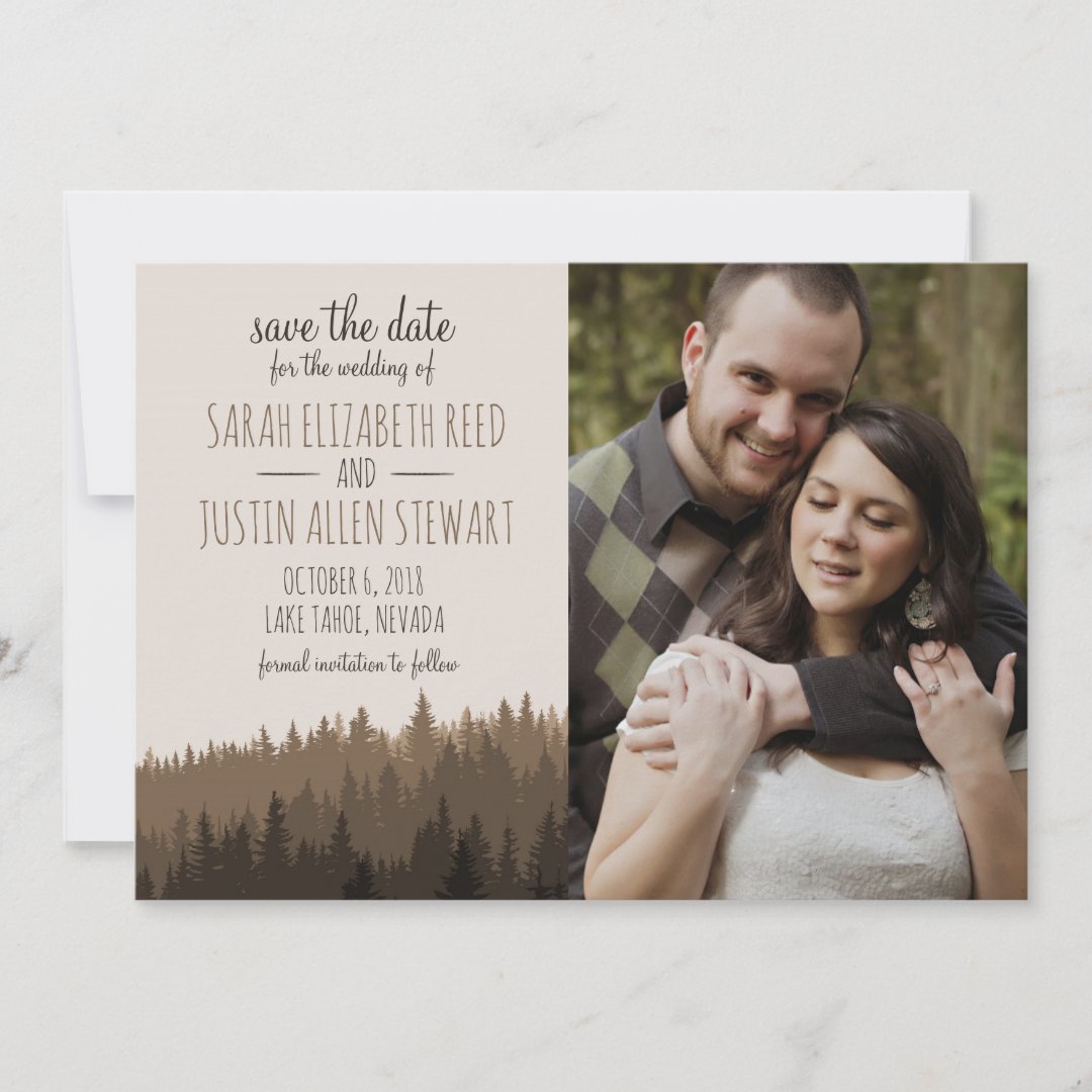 Rustic Save the Date for a Mountain wedding | Zazzle
