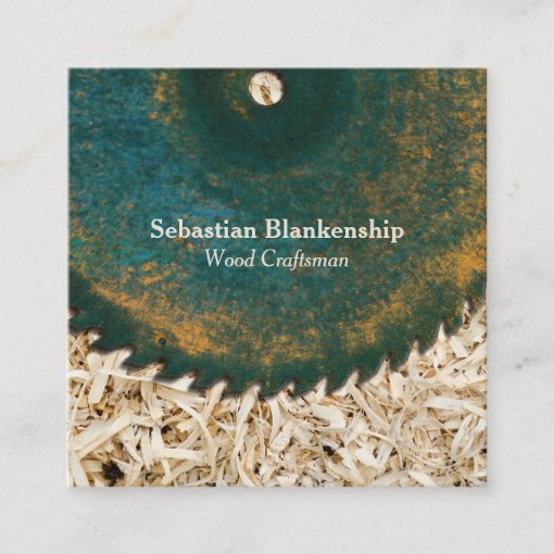 Rustic Saw Blade Woodworking Craftsman QR Code Square Business Card ...