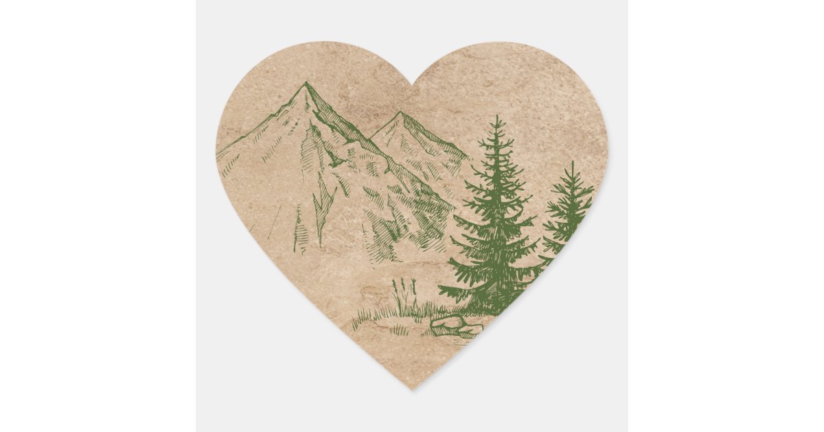 Rustic Scenic Mountain Range Stickers | Zazzle
