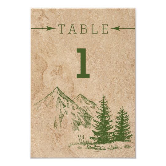 Rustic Scenic Mountain Range Wedding Table Number | Zazzle.com