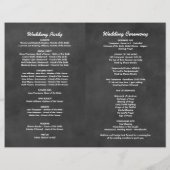 Rustic Script Black Chalkboard Wedding Programs | Zazzle