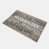 Rustic Script Classic Last Name Welcome Doormat | Zazzle