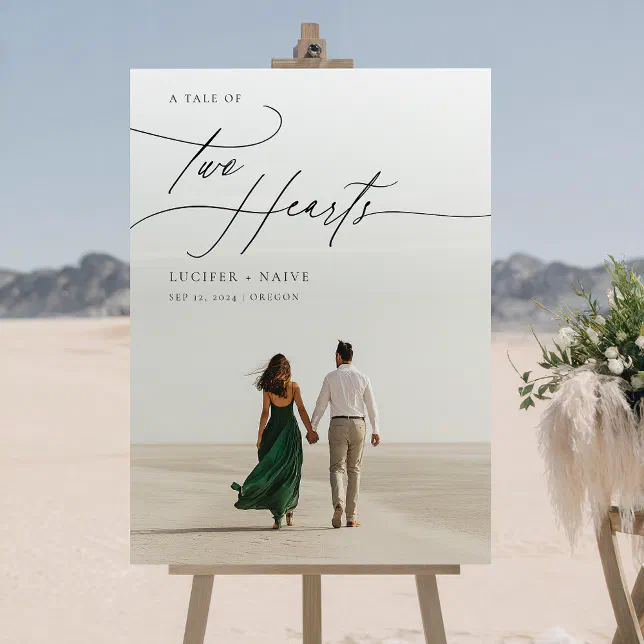 Rustic Script Custom Photo Wedding Welcome Foam Board | Zazzle