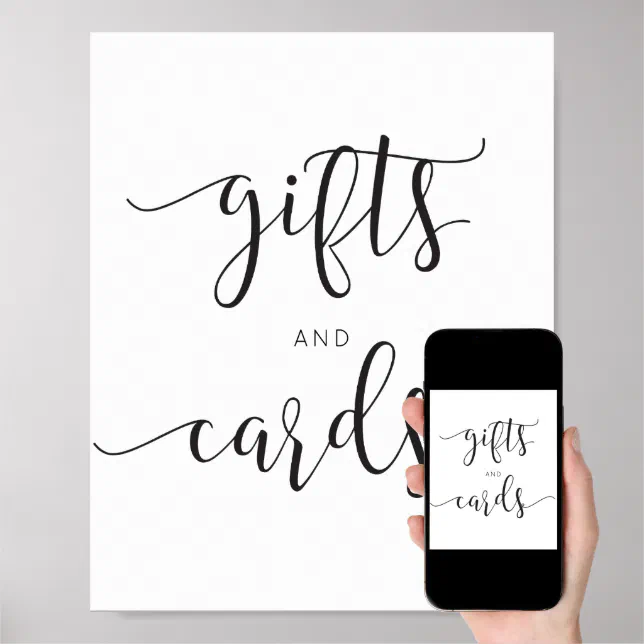 Rustic Script Gifts and Cards Sign | Zazzle